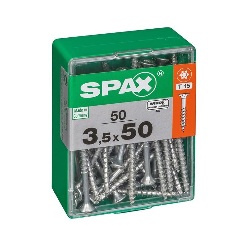 MEDSRAIGČIAI SPAX, 3,5 X 50 MM, ZN, T15, 50 VNT. SPAX - PAGRINDINIS - e ...